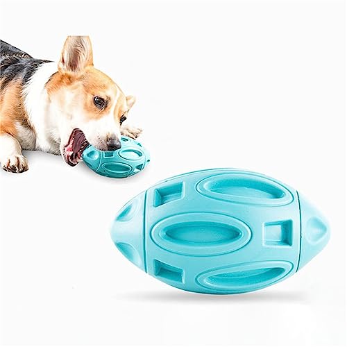 KSHQU # Pet Dog Toy Ball Dog Toy Durable Rugby Teeth Grinding Sound Dog Toy (Sky Blue, A)