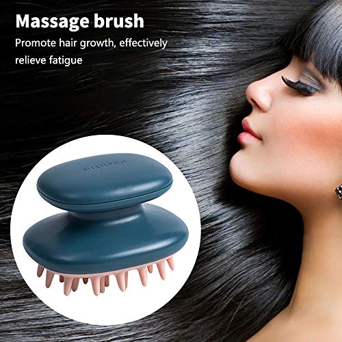Luca Elf Aid Scalp Massager Brush Shampoo Brush,Soft Silicone Scalp Exfoliator,Wet and Dry Scalp Massager Brush,Remove Dandruff,Promote Hair Growth(Blue)