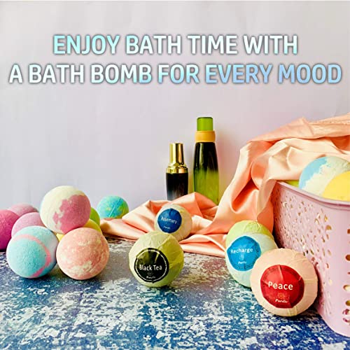 Purelis Moisturizing Bath Bombs Gift Basket, 40 count. Bulk Bath Bomb Gift Set with Essential Oils & Shea Butter. Organic, Individually Wrapped Bath Bombs in Gift Box. Best Gift Idea for Women & Kids!