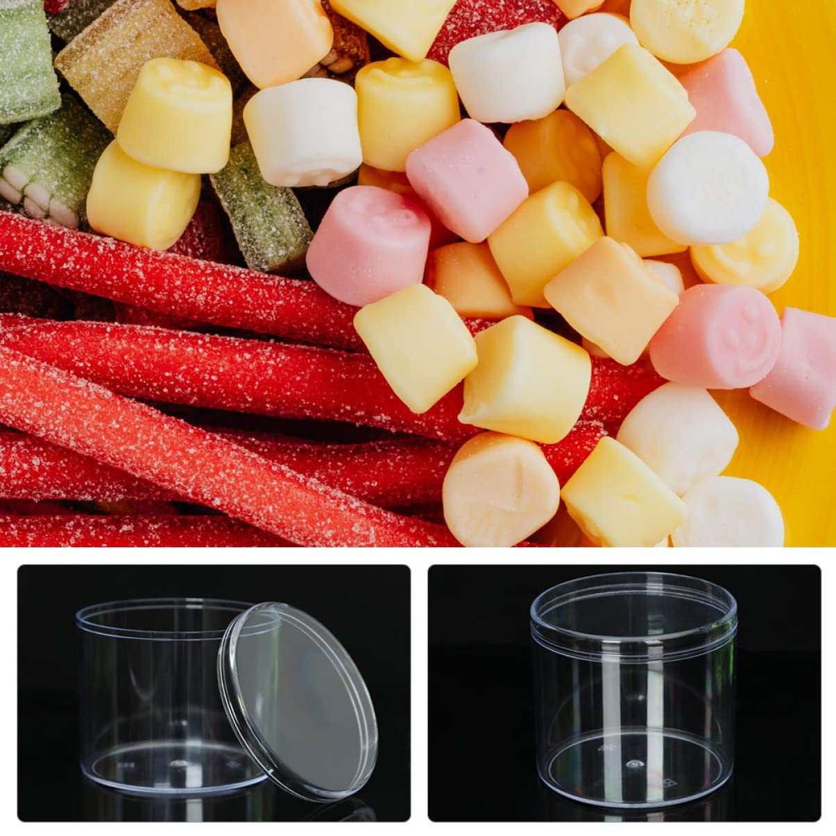 Gadpiparty Air Proof Cookie Jar 8 Pcs Home and Lid Round, Jars Chocolate Jar Party Containers with for Cylinder Cookie Wedding Treat Proof Sweets Transparent Jewelry Airtight Container Moist Small g