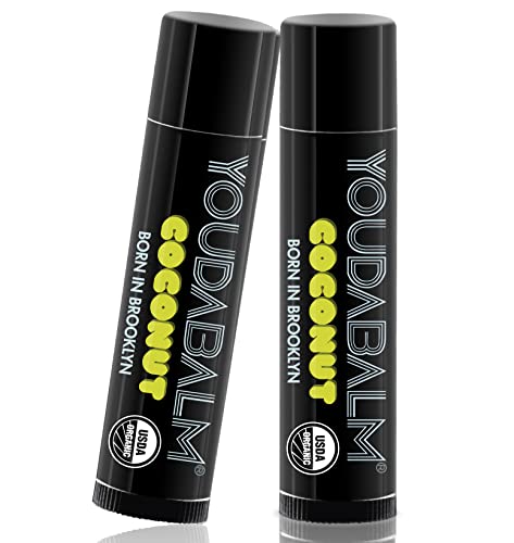 You Da Balm Organic Lip Balm, Coconut Flavor - 100% Natural Lip Moisturizer, USDA Certified - Lip Balm for Dry, Cracked Lips (2 Pack)