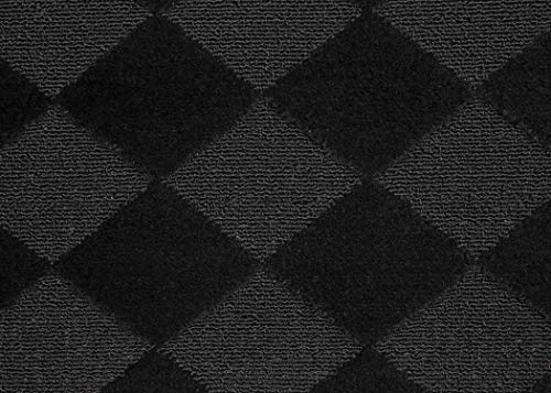 Garland Rug Diamond Solid Black 3' x 8' Soft, Non Slip Area Rug- Ideal for Living Rooms & Hallways, Stylish & Durable for High-Traffic Areas