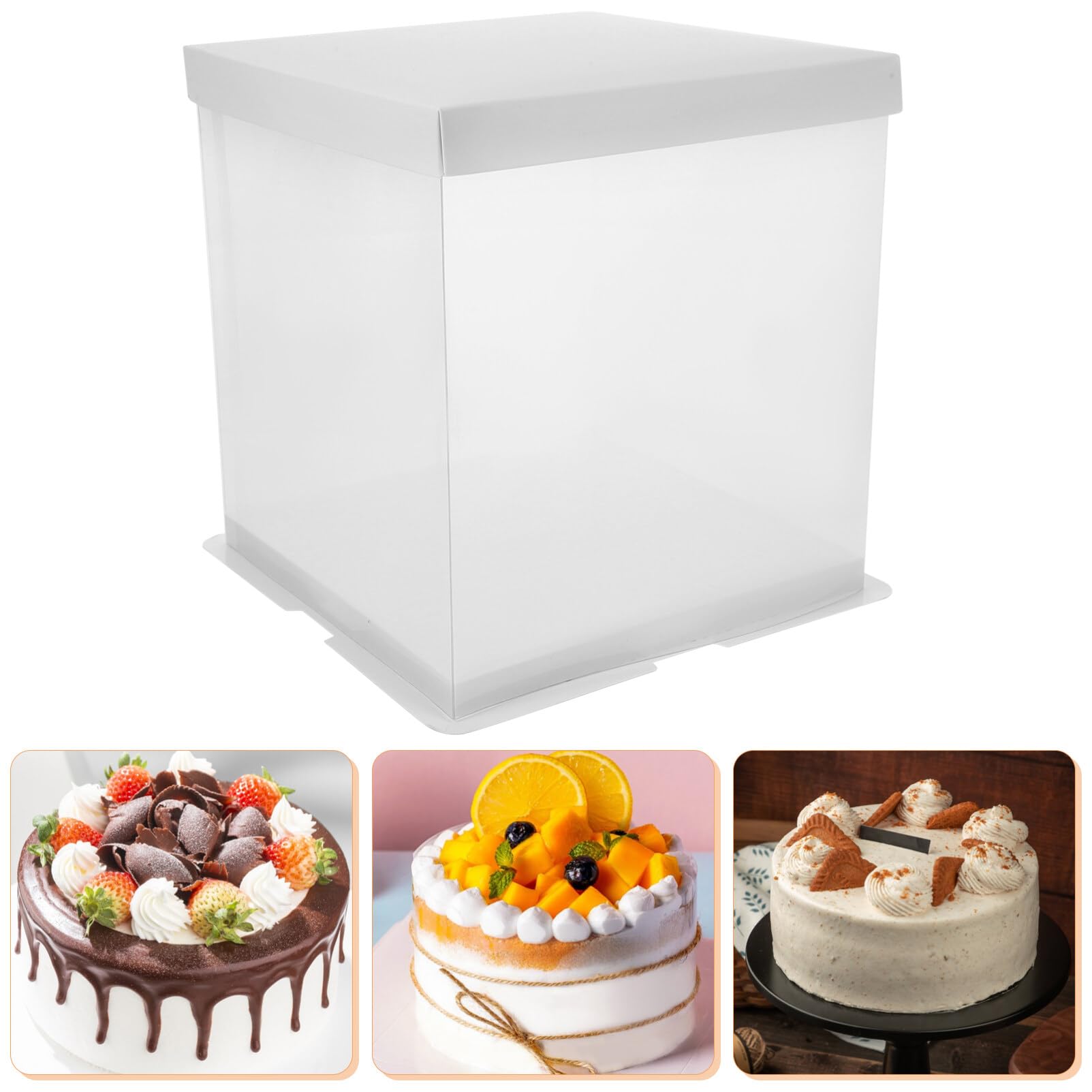 Kichvoe 5pcs Clear Cake Box 6 inch Transparent Bakery Boxes Plastic Cake Carrier with Lid Food Box Cupcake Cake Container Cake Packing Case for Wedding Birthday Christmas