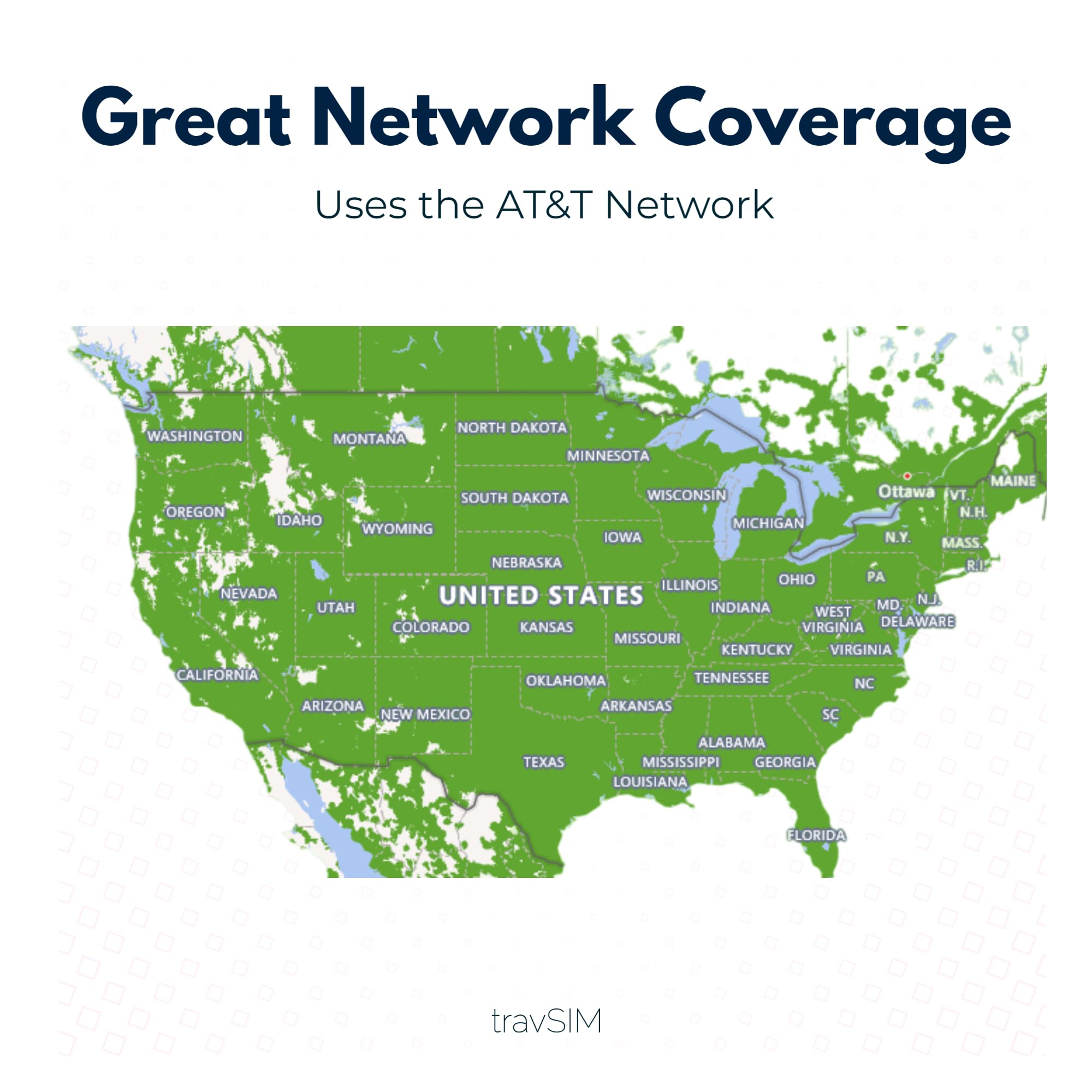 travSIM Prepaid SIM Card USA | Uses The AT&T Network | 50GB Mobile Data at 4G/5G speeds | US SIM Card has Unlimited National Calls & Texts | US Mobile SIM Card 30 Days