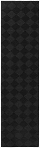 Garland Rug Diamond Solid Black 3' x 8' Soft, Non Slip Area Rug- Ideal for Living Rooms & Hallways, Stylish & Durable for High-Traffic Areas