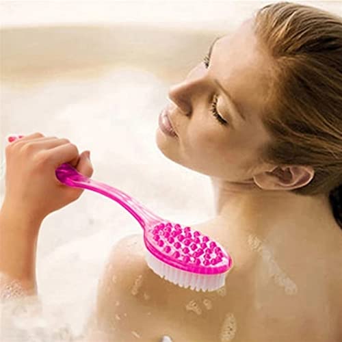 INGVY Dry Brushing Body Brush Multi Style Bath Brush Back Body Bath Shower Sponge Scrubber Brushes with Handle Exfoliating Scrub Skin Massager Bath Ball (Size : Blue)
