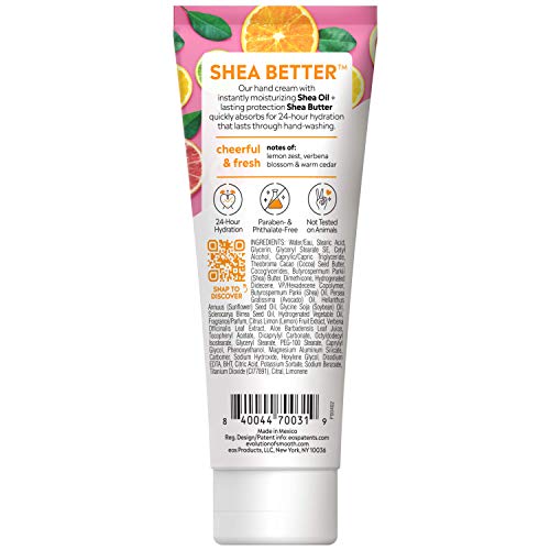 eos Hand Cream - Pink Citrus | Natural Shea Butter Hand Lotion and Skin Care | 24 Hour Hydration with Oil | 2.5 oz,2040872
