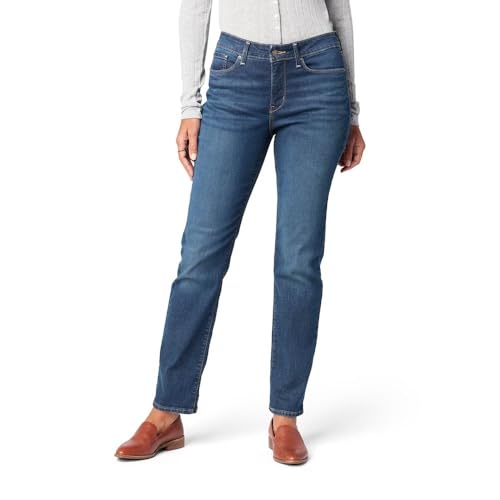 Levi Strauss Signature Gold Women's Curvy Totally Shaping Straight Jeans (Available in Plus Size), Jackson Square, 14 Short