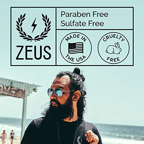 ZEUS Beard Care Set, Starter Beard Wash & Beard Oil Kit for Men, Soften, Hydrates, & Moisturizes β MADE IN USA (Sandalwood)