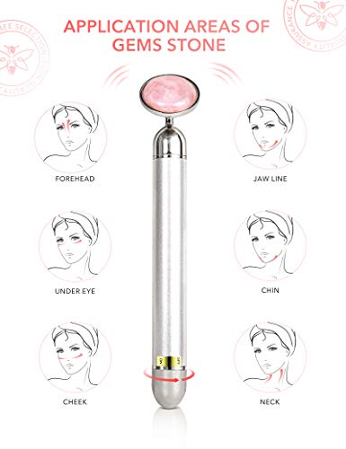 3in1 Face Massager For Women 3D V Line Lifting Rose Quartz Face Roller Skin Care Tools Eye Massager Tool Face Lift Double Chin Reducer HANABEE Facial Massager Skin Roller (Sliver)