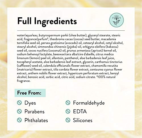J.R. Watkins Natural Moisturizing Hand Cream, Hydrating Hand Moisturizer with Shea Butter, Cocoa Butter, and Avocado Oil, USA Made and Cruelty Free, 3.3oz, Lemon Cream, Single