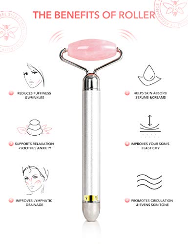 3in1 Face Massager For Women 3D V Line Lifting Rose Quartz Face Roller Skin Care Tools Eye Massager Tool Face Lift Double Chin Reducer HANABEE Facial Massager Skin Roller (Sliver)