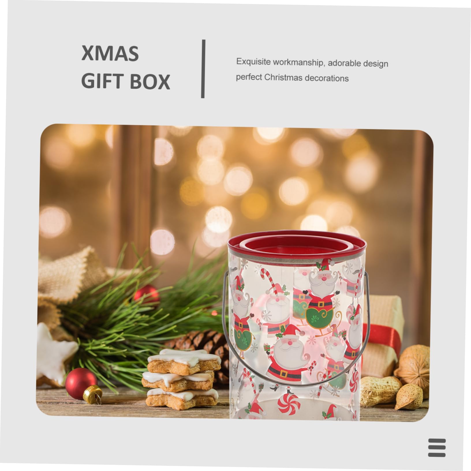 NOLITOY 8pcs Portable Cylinder Cookie Boxes Plastic Cookie Jar Sealed Containers for Food Pantry Sugar Jars Christmas Biscuit Tins Tinplate Lid Canister for Candy Mini Pvc