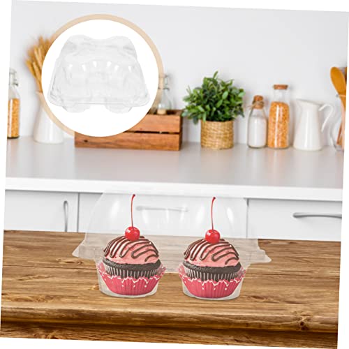 NOLITOY 30 Pcs Four Piece Cake Box Cupcake Carrier Muffin Gifts Carriers Cupcake Transport Container Plastic Food Containers Egg Tart Container The Pet Clamshell Household Dessert