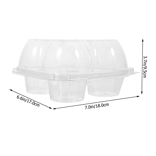 NOLITOY 30 Pcs Four Piece Cake Box Cupcake Carrier Muffin Gifts Carriers Cupcake Transport Container Plastic Food Containers Egg Tart Container The Pet Clamshell Household Dessert