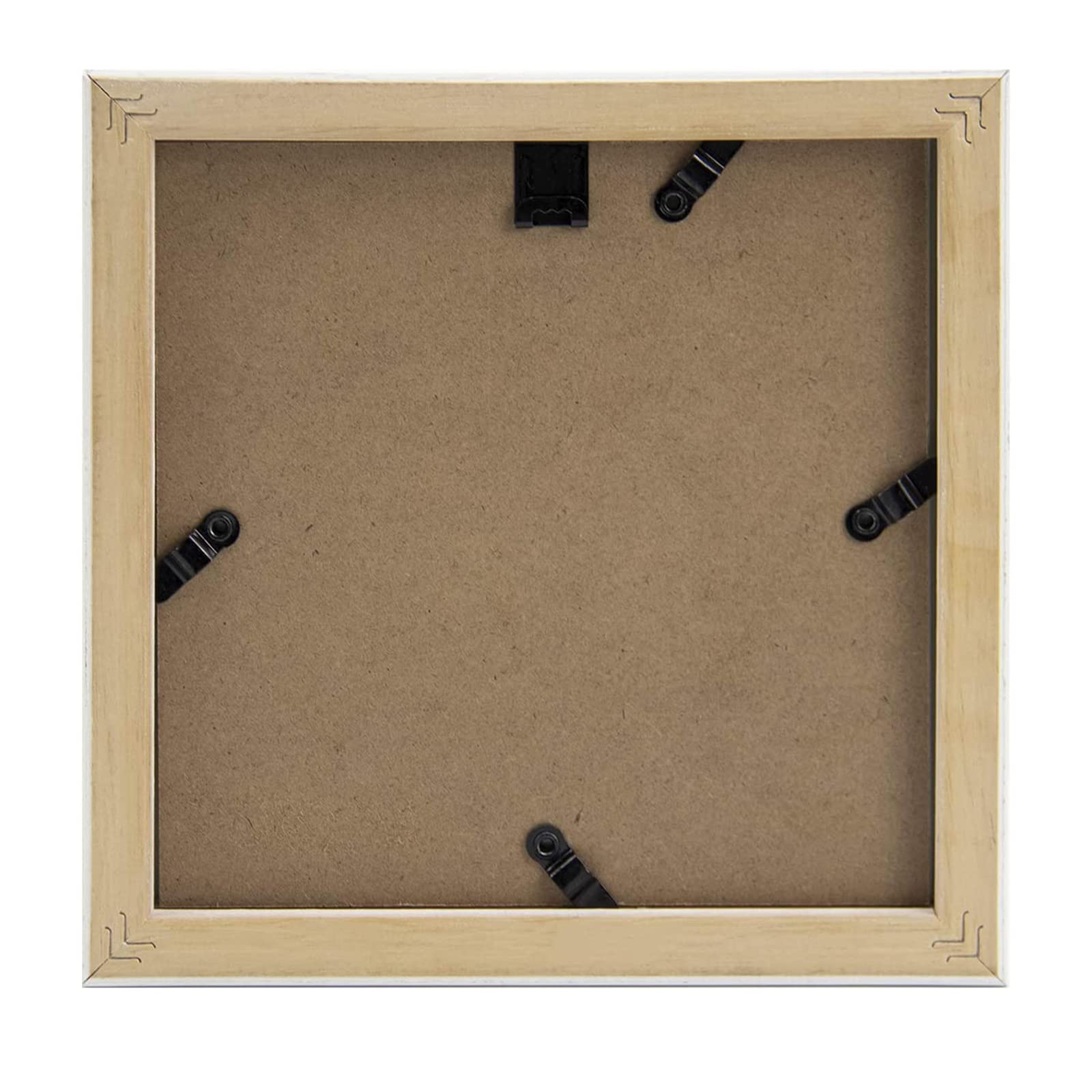 Golden State Art, 6x6 White Photo Frame-Display Photos 4x4 with White Mat or 6x6 without Mat - Solid Wood, Real Glass, Set of 4 (Wall Display)
