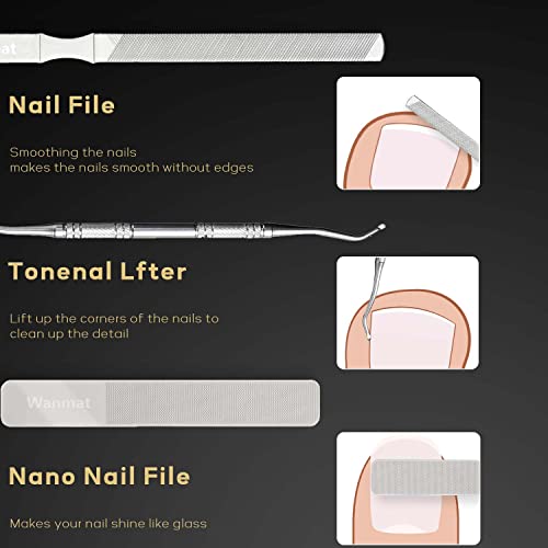 Toenail Clippers, Upgraded Toe Nail Clippers for Men, Professional Nail Clipper, Toenail Clippers for Thick Nails for Seniors (Silver)-Wanmat