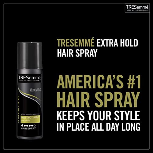 TRESemmé Tres Two Spray Extra Hold Hairspray, Extra-Firm Control, Strong Hold with Touchable Feel, Humidity Resistant, All Day Frizz Control, Pack of 4 – 1.5 oz each