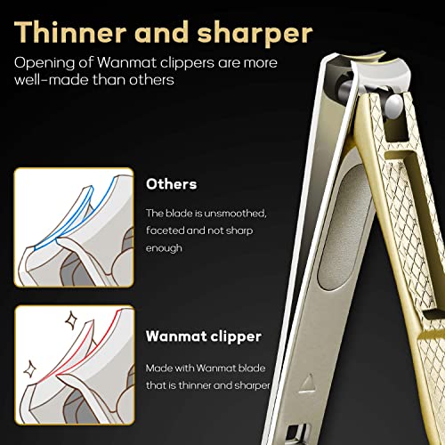 Toenail Clippers, Upgraded Toe Nail Clippers for Men, Professional Nail Clipper, Toenail Clippers for Thick Nails for Seniors (Silver)-Wanmat