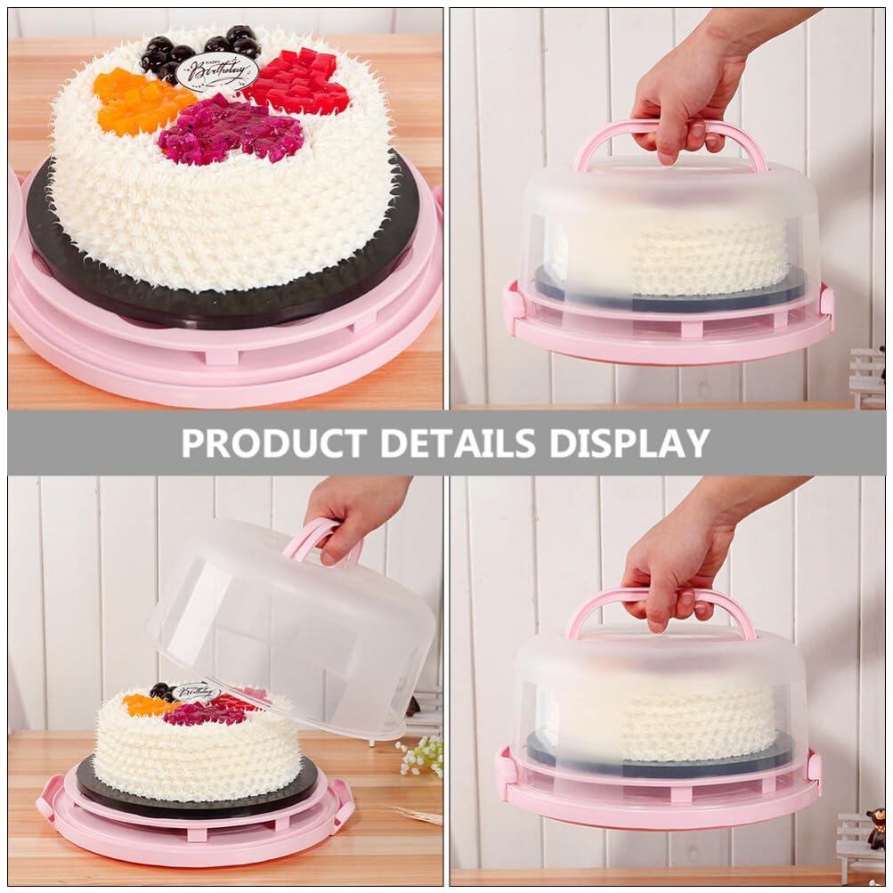 UPKOCH Clear Cake Carrier Cake Container Birthday Cake Case Cake Carrying Case Handheld Cake Case 10 Inch Cake Carrier Multi-function Cake Case Round Cake Carrier Cake Packing Holder