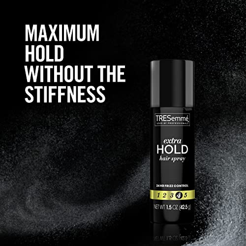 TRESemmé Tres Two Spray Extra Hold Hairspray, Extra-Firm Control, Strong Hold with Touchable Feel, Humidity Resistant, All Day Frizz Control, Pack of 4 – 1.5 oz each