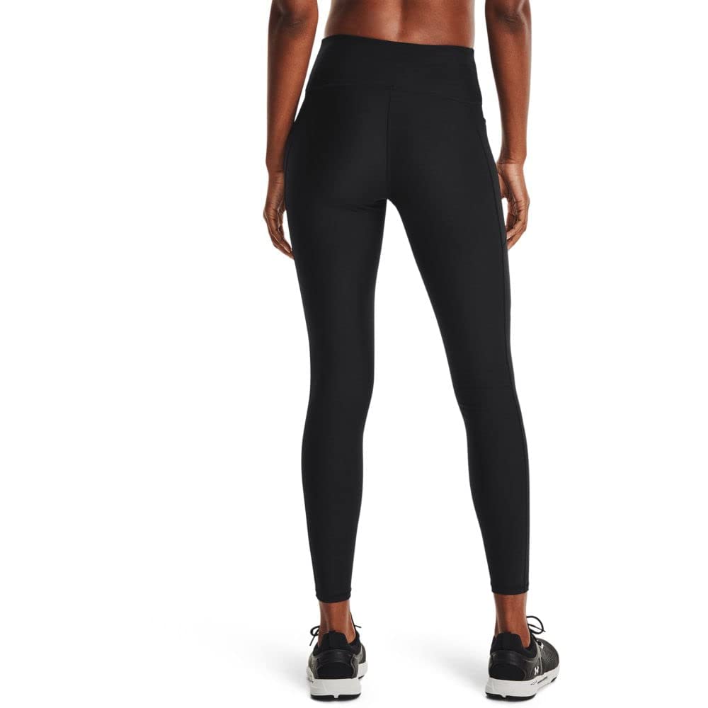 Under Armour Womens HeatGear Armour High No-Slip Waistband Pocketed Leggings , Black (001)/White , Small