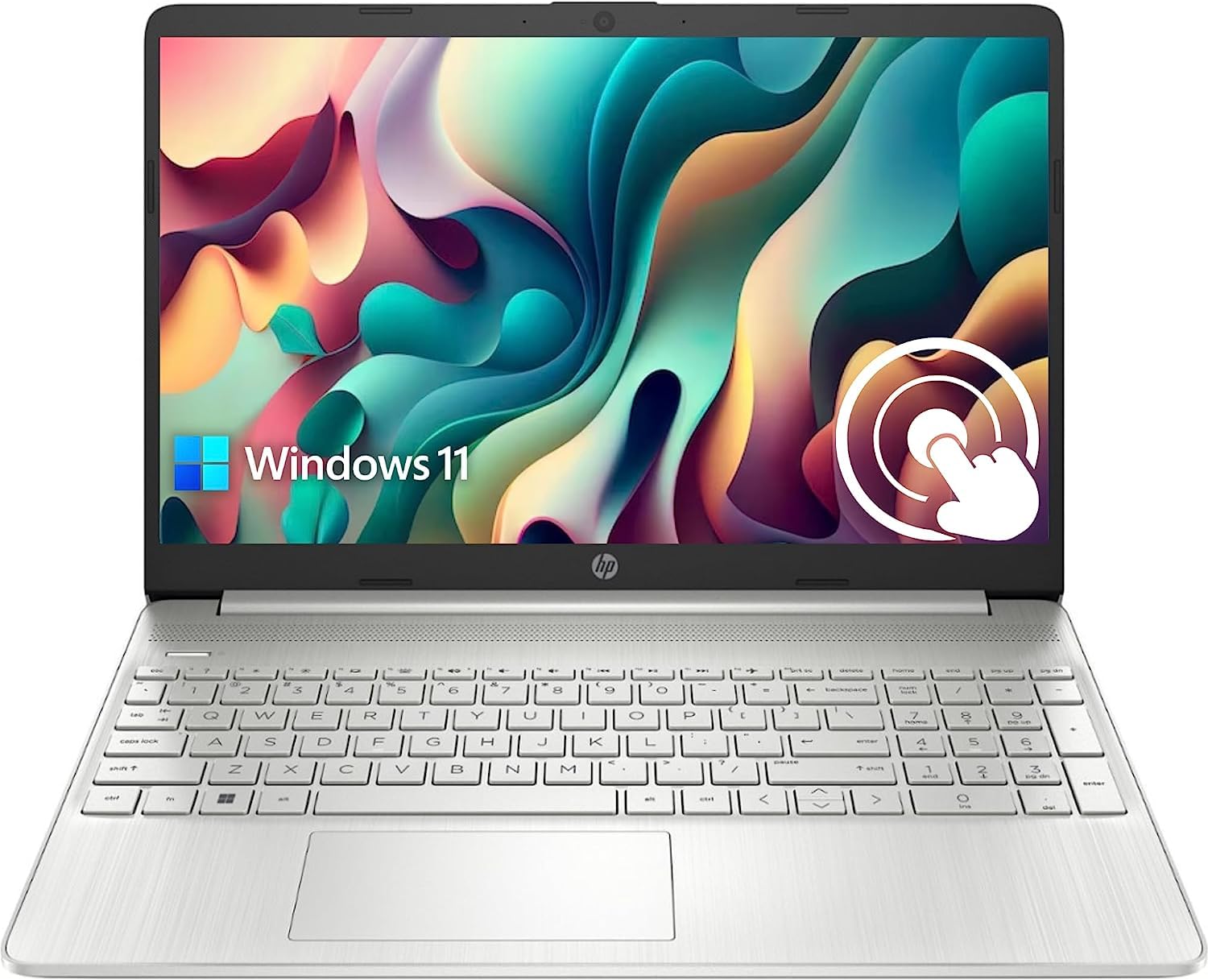HP 2023 Laptop, 15.6" Touchscreen Display, Intel Core i3-1115G4 Processor(Beat i5-1035G4), 16GB RAM, 512GB SSD, WiFi, Bluetooth, Numeric Keypad, Windows 11 Home in S Mode, Silver