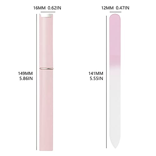 Glass Nail File Glass Nail File With Case Double Sided Etched Surface Files Professionals Glass File Stocking Stuffers For Women Unique Gifts Package For Nail Acrylic Kit Sets (Blue, One Size)