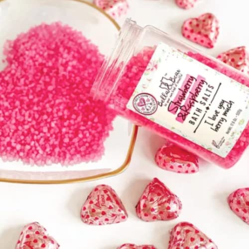 Bella & Bear Strawberry & Raspberry Bath Salts, Foot Soak, Detox, Fruity Scent,14oz - Bulk 12 Pack