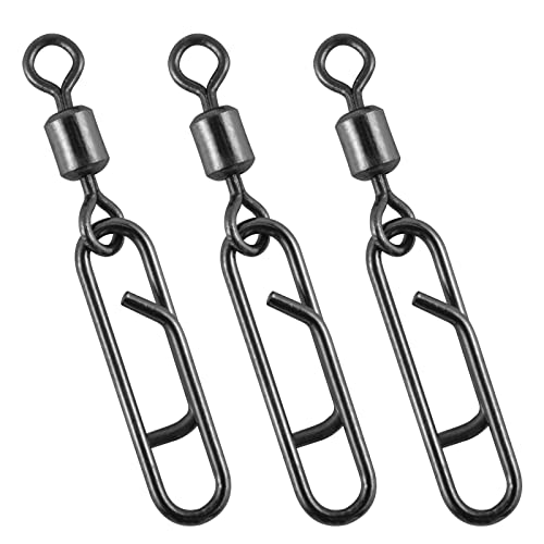 Dr.Fish 20 Pack Fishing Power Clips Swivels Barrel Snap Swivels Quick Change Fishing Snap Connector High Strength Speed Clips Swivels Fishing Tackles Freshwater Saltwater 66LB