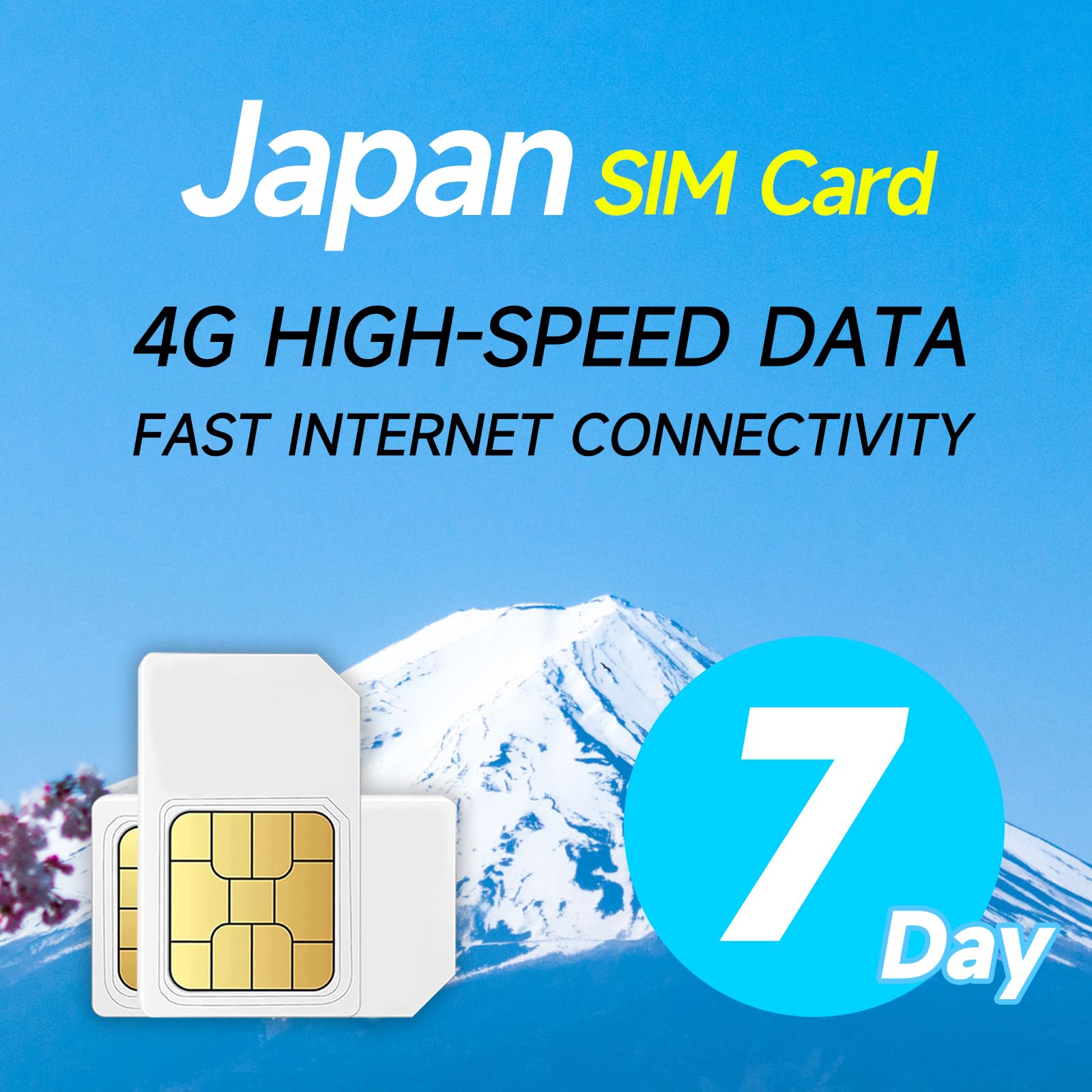 Japan Data SIM Card 7- Day Unlimited Internet Data No Voice & Text for Japan Travel or Business Trip 2GB High Speed Data Per Day for Mobile Phone Network or Other Communication Equipment