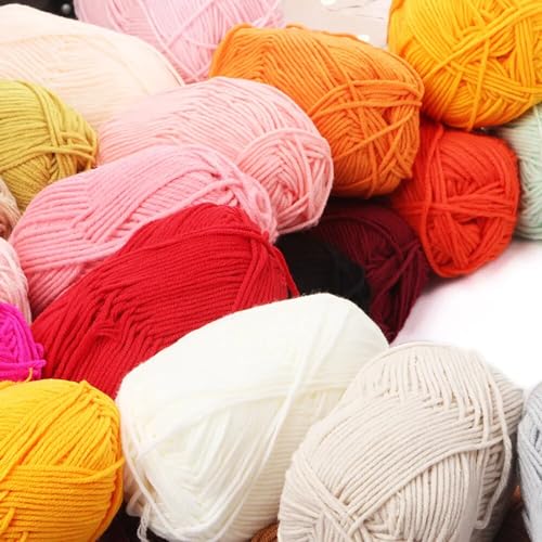 HIFFEY 50g/Set DIY Knitting Yarn Line 4ply Cotton Yarn Hand-Organic Weave Thread Soft Warm for Crochet Scarf Sweater Hat Doll (Color : 04 1pcs)