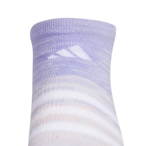 adidas Women's Superlite No Show Socks (6-Pair), Light Purple/Wonder Mauve Pink/Pulse Amber Orange, Medium