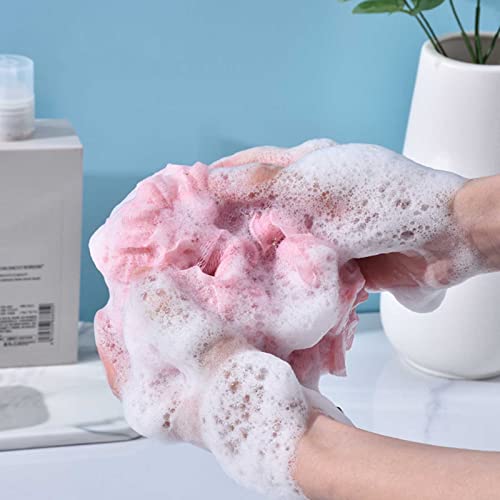TODOZO Extra Large Mesh Soft Scrubber for Men and Women Exfoliate with Big Black & White Gentle Cleanse in Beauty Bathing Accessories Bathroom Storage (Grey, One Size)