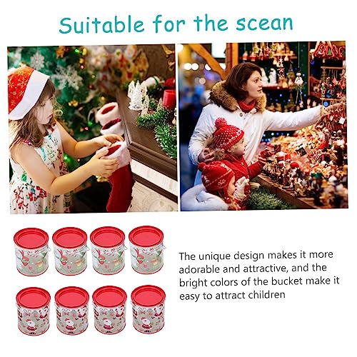 NOLITOY 16 Pcs Portable Cylinder Cookie Containers for Giving Christmas Biscuit Xmas Candy Canister Loose Tea Tin Candy Container Adorable Candy Canister Seal PVC Christmas Box