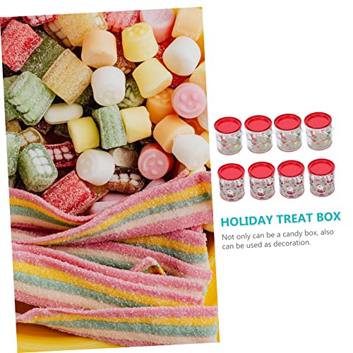 NOLITOY 16 Pcs Portable Cylinder Cookie Containers for Giving Christmas Biscuit Xmas Candy Canister Loose Tea Tin Candy Container Adorable Candy Canister Seal PVC Christmas Box