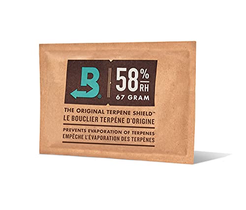 Boveda 58% Two-Way Humidity Control Pack For Storing 1 lb – Size 67 – Single – Moisture Absorber for Storage Containers – Humidifier Pack – Individually Wrapped Hydration Packet – Less Sticky