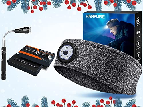 LED Headband and Magnet Tool Telescoping Magnetic Pickup Light - Gifts for Men Women Stocking Stuffers for Dad Mom Boyfriend Friends