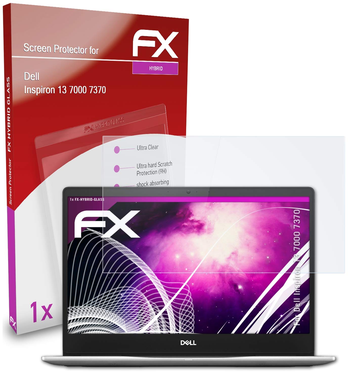 atFoliX Plastic Glass Protective Film compatible with Dell Inspiron 13 7000 7370 Glass Protector, 9H Hybrid-Glass FX Screen Protector