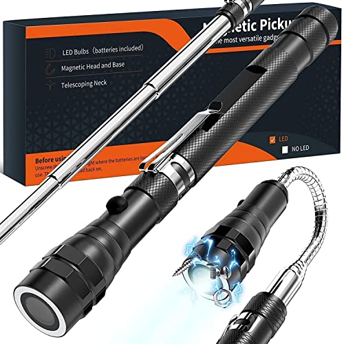 LED Headband and Magnet Tool Telescoping Magnetic Pickup Light - Gifts for Men Women Stocking Stuffers for Dad Mom Boyfriend Friends