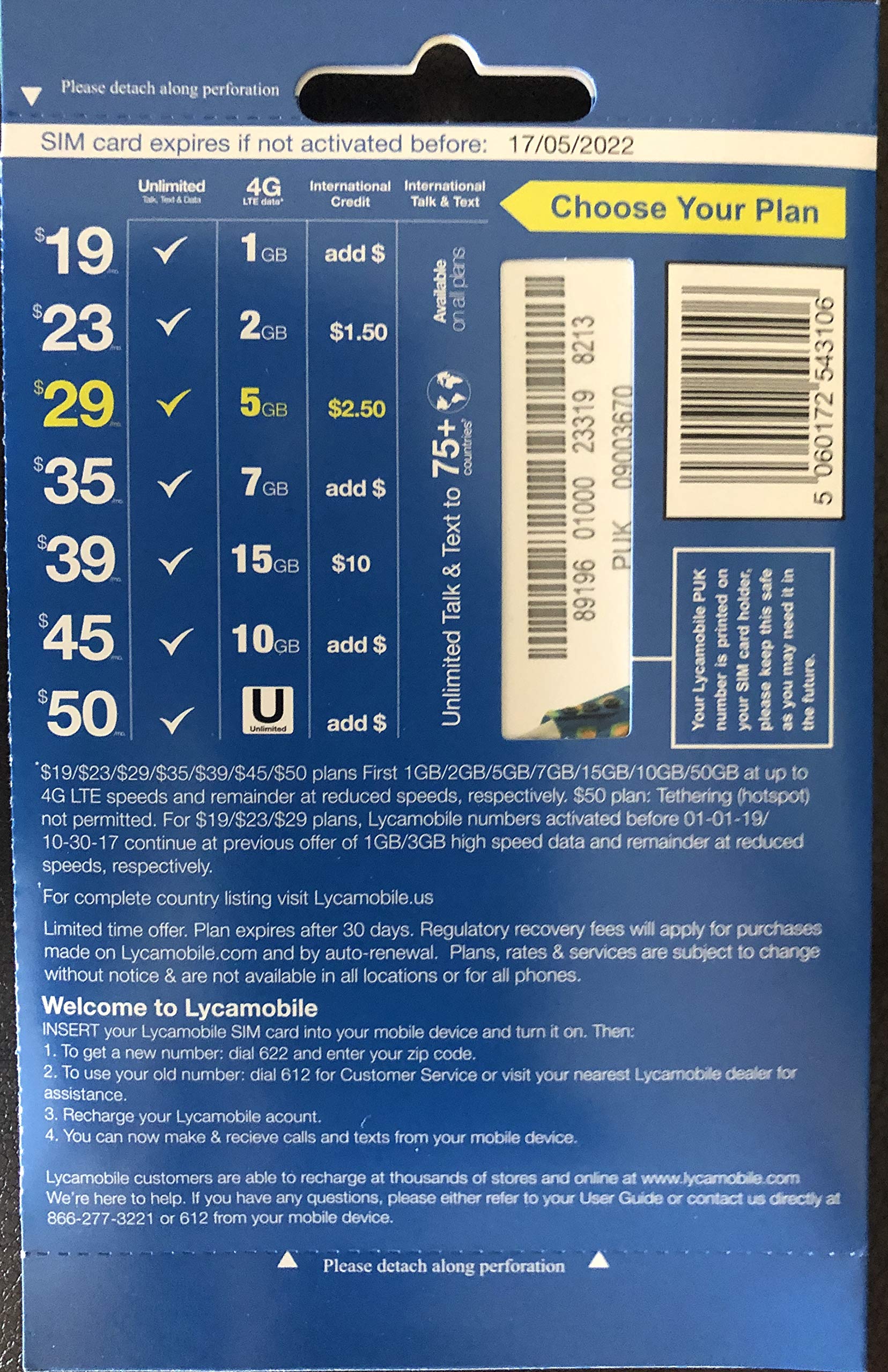 Lycamobile USA Complete SIM Kit - White