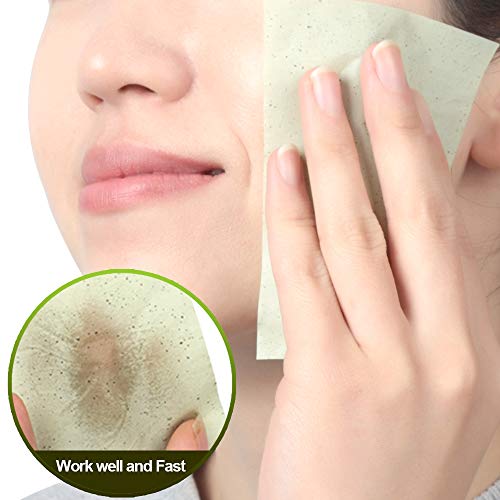Teenitor Oil Blotting Sheets, 100 Sheets Green Tea Oil Absorbing Tissues Paper, Large 10cmx7cm Oil Blotters