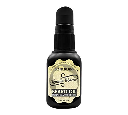 Beard of God Vanilla Tobacco - 1oz Nourishing Beard Oil Conditioner - Natural, Organic & Handcrafted in USA