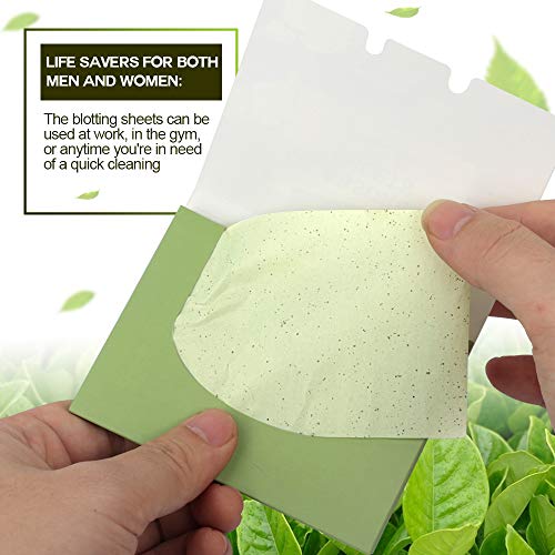 Teenitor Oil Blotting Sheets, 100 Sheets Green Tea Oil Absorbing Tissues Paper, Large 10cmx7cm Oil Blotters