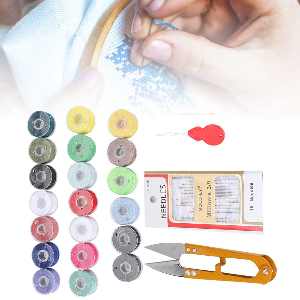 Cechoayuu Sewing Kit Set Portable Sewing Kit with Scissors,Thread Needle Portable DIY Crafts Accessories with Thread, Scissors, Needles, Tape Measure and Other Accessories