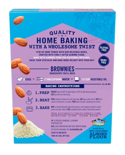 Blue Diamond Almonds Gluten-Free Almond Flour Baking Mix, Chocolate Brownie, Multicolor, 13.1 Oz