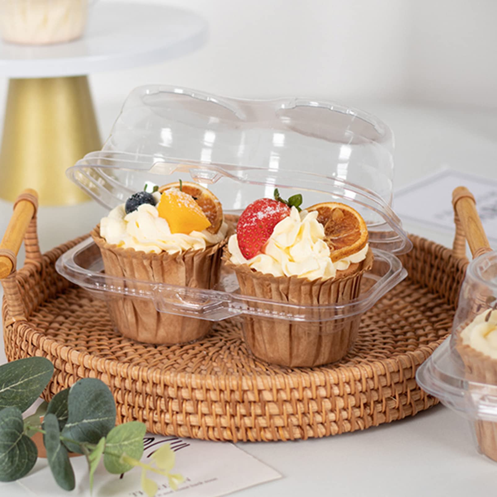 SOLUSTRE 150 Pcs Cake Packing Box Disposable Cupcake Cases Moon Cake Trays Hinged Cake Containers Cupcake Carrier Transparent Containers with Lids Cake Holder Sandwich Cheese The Pet