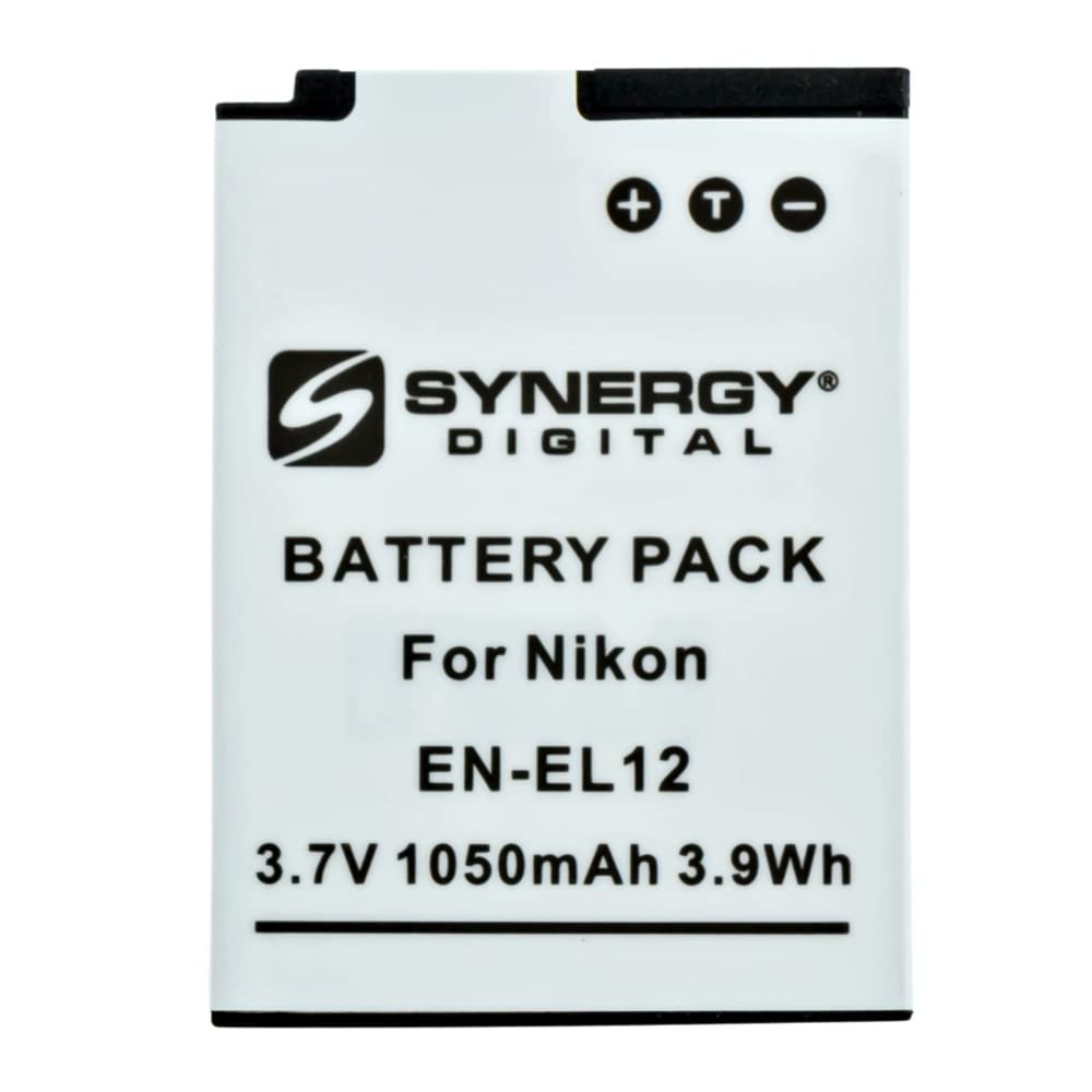 Synergy Digital SDENEL12 Lithium-Ion Battery - Rechargeable Ultra High Capacity (3.7V 1050 mAh) - Replacement for Nikon EN-EL12 Battery