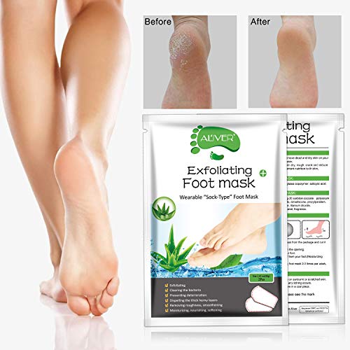 Foot Peel Mask 3 Pack, Exfoliator Peel Off Calluses Dead Skin Callus Remover,Baby Soft Smooth Touch Feet-Men Women (Aloe Vera)