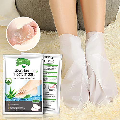 Foot Peel Mask 3 Pack, Exfoliator Peel Off Calluses Dead Skin Callus Remover,Baby Soft Smooth Touch Feet-Men Women (Aloe Vera)